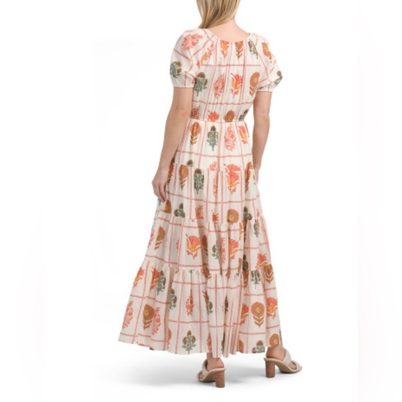 dRA | Dresses | Dra Ayana Cotton Flower Print Maxi Dress Prairie Tiered ...